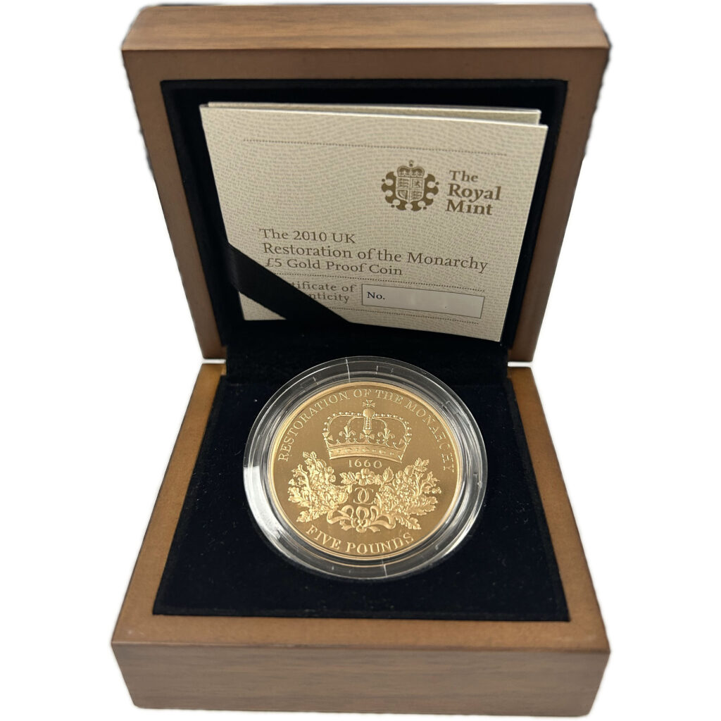 Proof Gold £5 - Restoration of the Monarchy - ATS Bullion