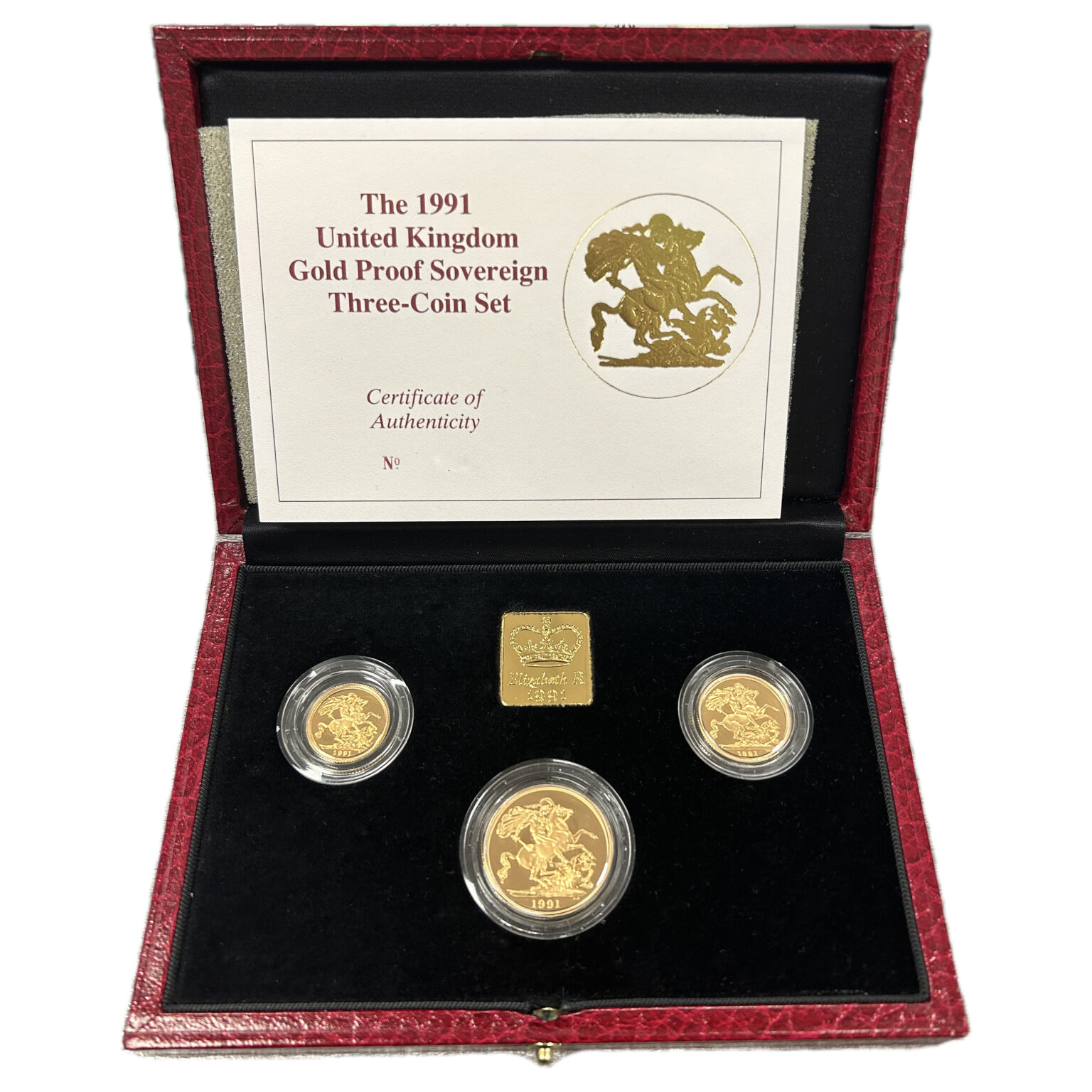 Proof Gold Three Coin Sovereign Set 1991 - ATS Bullion