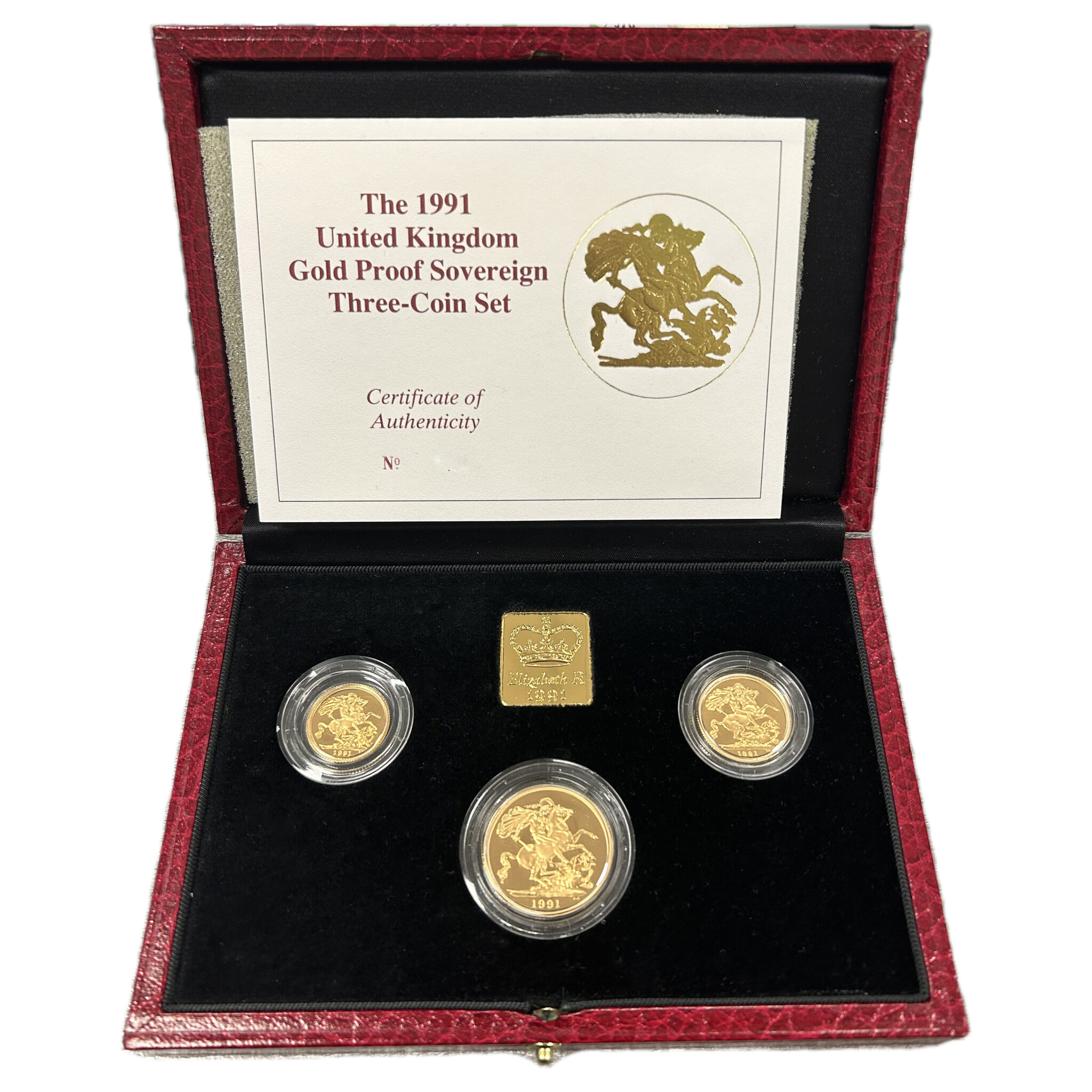 Proof Gold Three Coin Sovereign Set 1991 - ATS Bullion