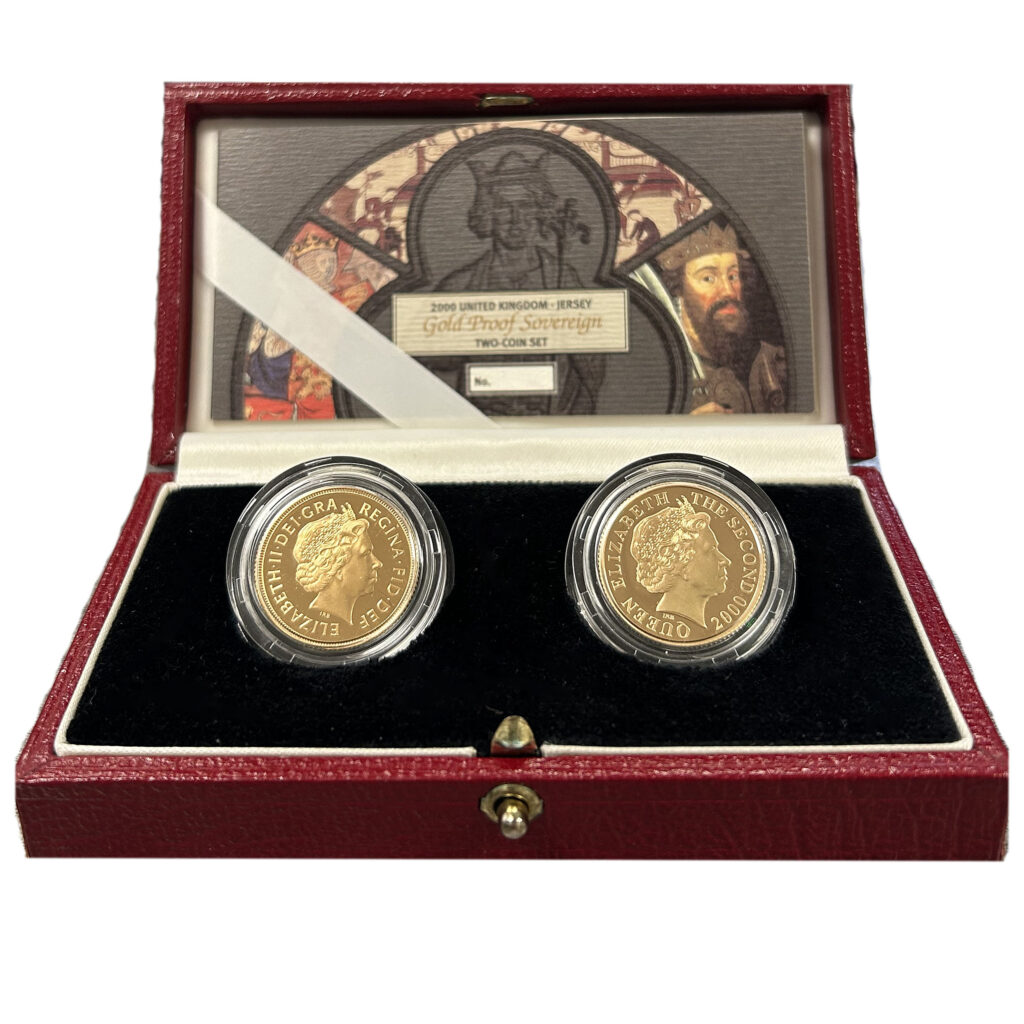 Proof Gold Two Coin Sovereign Set - 2000 Jersey - ATS Bullion